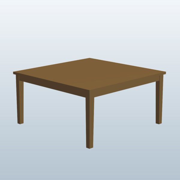 Straight Leg Square TablePine V1 Free 3D Model - .obj .stl - Free3D