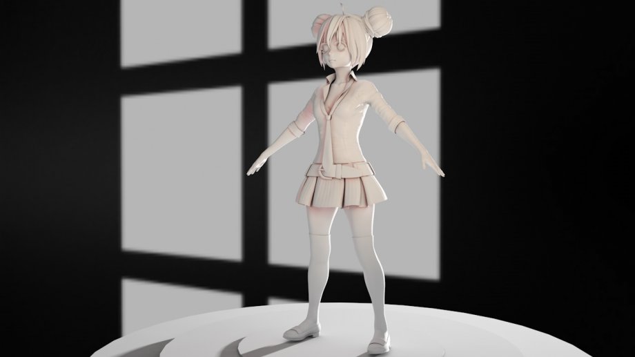 Girl student kawaii Free 3D Model - .c4d - Free3D