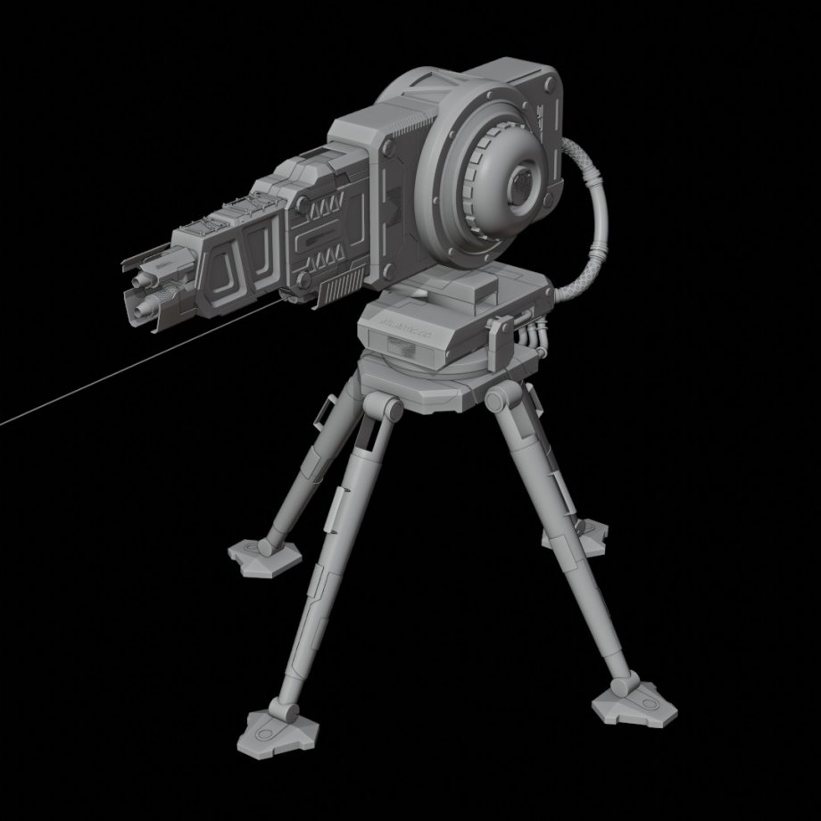 Sci - Fi Sentry Gun Free 3D Model - .blend - Free3D