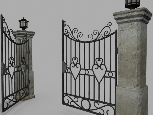 Driveway Gate Old Free 3D Model - .obj .mb .fbx - Free3D