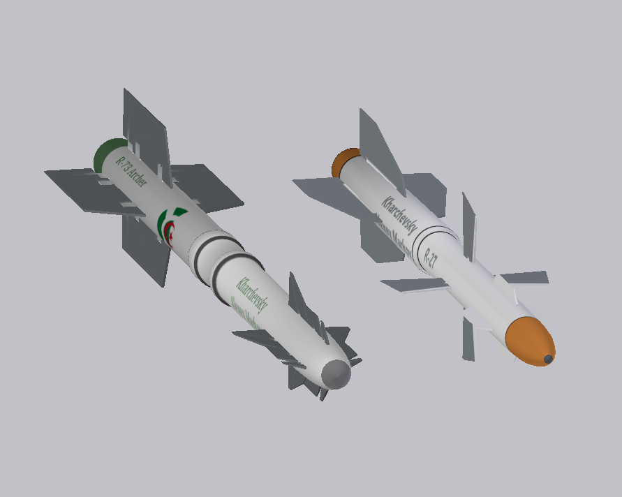 Missiles/Rockets : R27 and R73 Russians Free 3D Model - .blend - Free3D