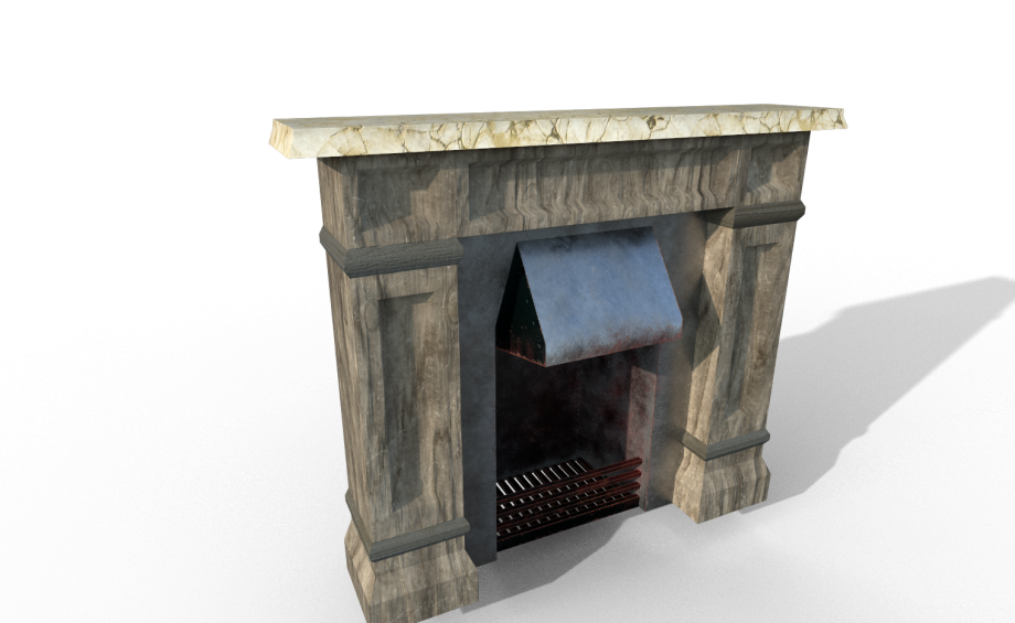 Low Poly Fireplace Free 3D Model - .fbx .obj - Free3D