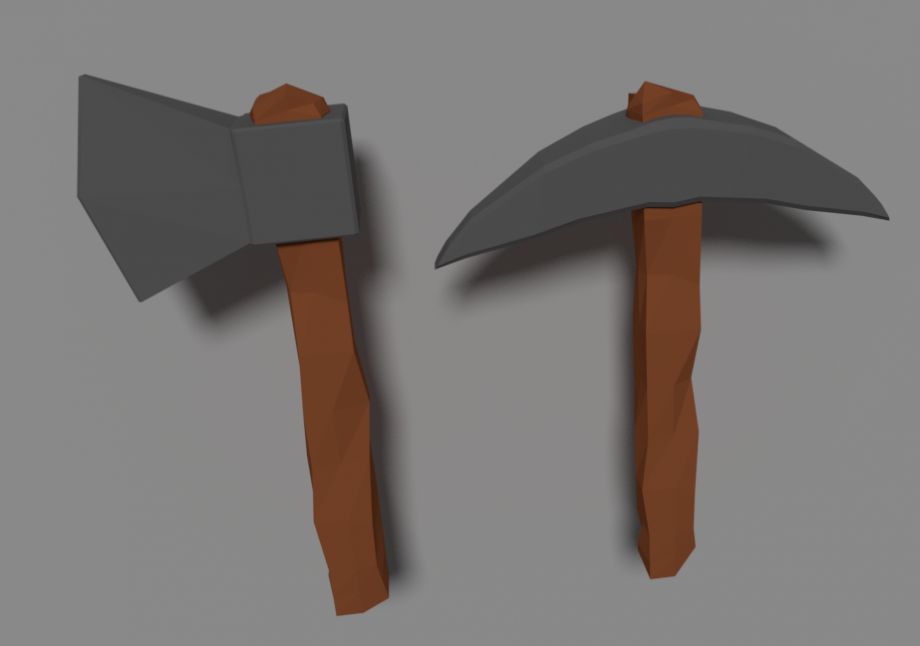 Axe & Pickaxe Low Poly Free 3D Model - .fbx .obj .3ds .blend - Free3D