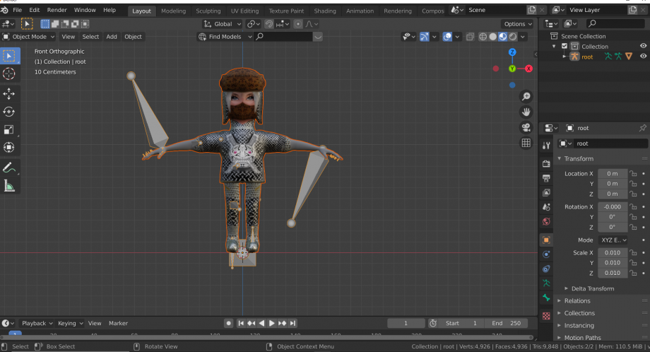 Free Low Poly Medieval Knight with Skeleton - Female Free 3D Model ...
