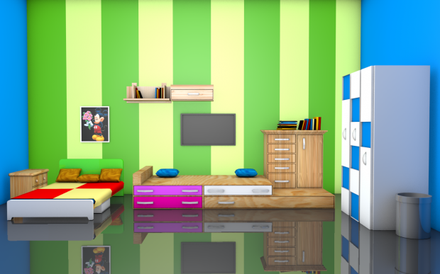 Kids Room Interior Free 3D Model - .obj .c4d .fbx - Free3D