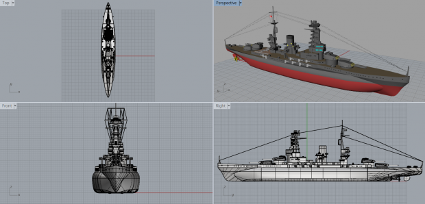 IJN Battleship Nagato Free 3D Model - .3dm - Free3D