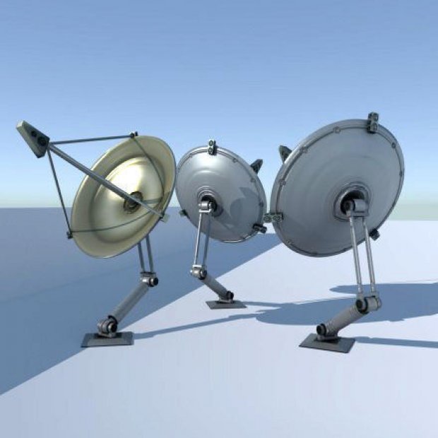 Satellite dishes rigged and low poly Free 3D Model - .3ds .obj .dae ...