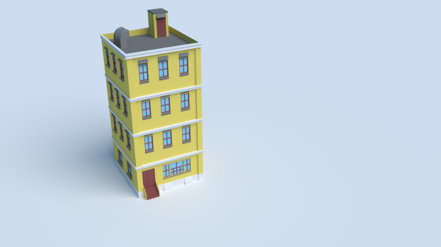 Simple Building Free 3D Model - .blend .fbx - Free3D