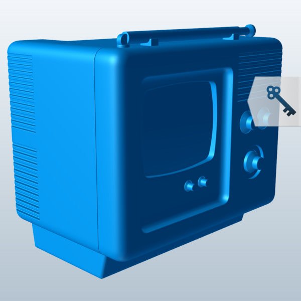 Old Televisionset cube style v2 Free 3D Model - .obj .stl - Free3D