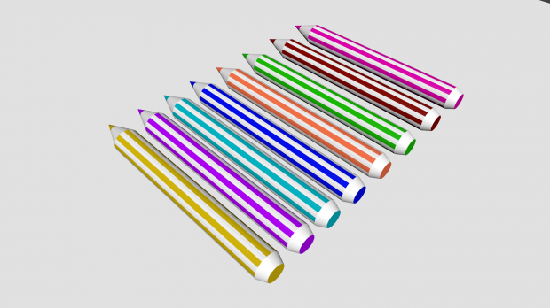 Colorful pencils Free 3D Model - .obj .blend - Free3D