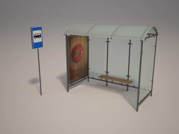 Bus stop Free 3D Model - .max .fbx - Free3D
