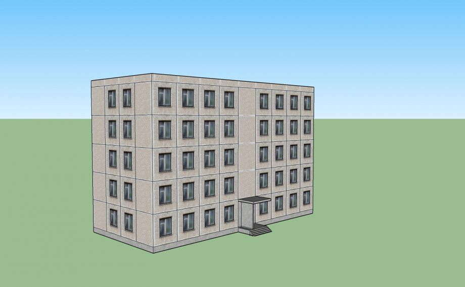 Five-story soviet-style building Free 3D Model - .fbx - Free3D