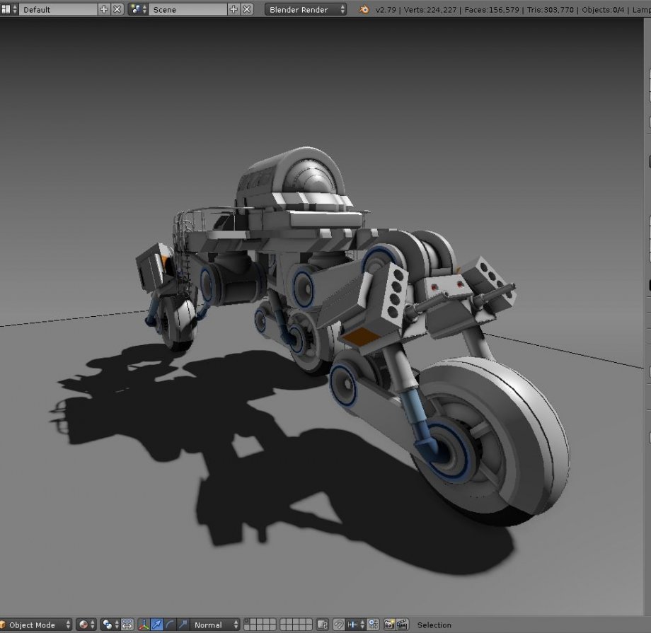 Futuristic Trike (Version 2) Free 3D Model - .x3d .dxf .dae .fbx .binary .x .obj .vrml .szl .stl ...