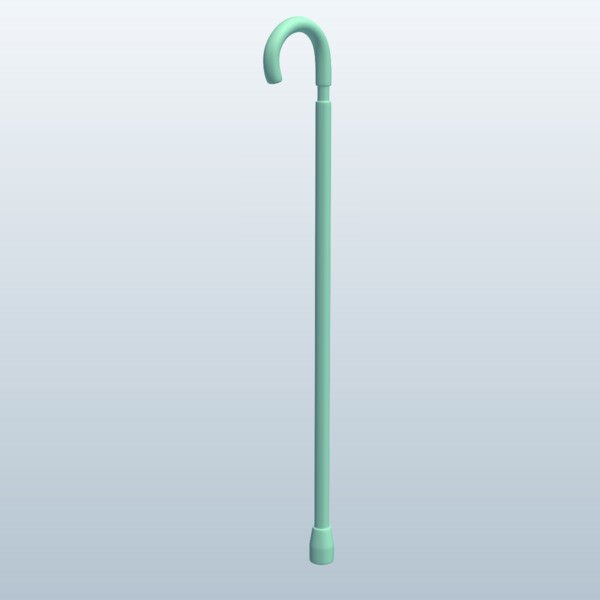 Cane hooked handle v1 Free 3D Model - .obj .stl - Free3D
