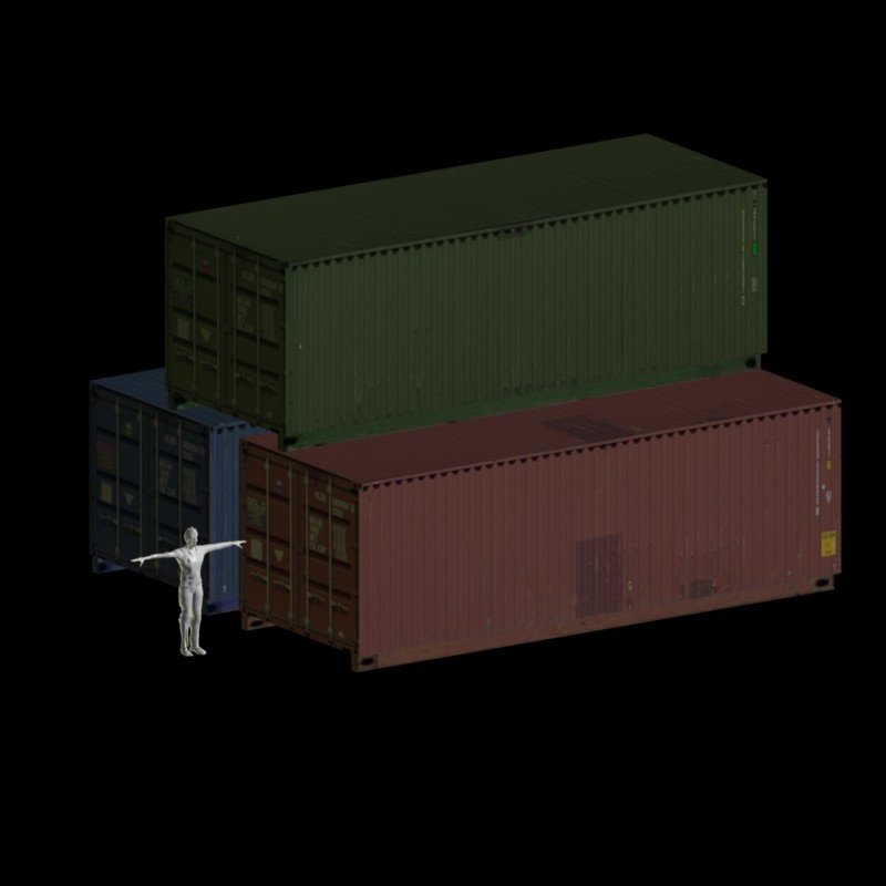 Shipping Containers (Static) Free 3D Model - .an8 .3ds .obj - Free3D