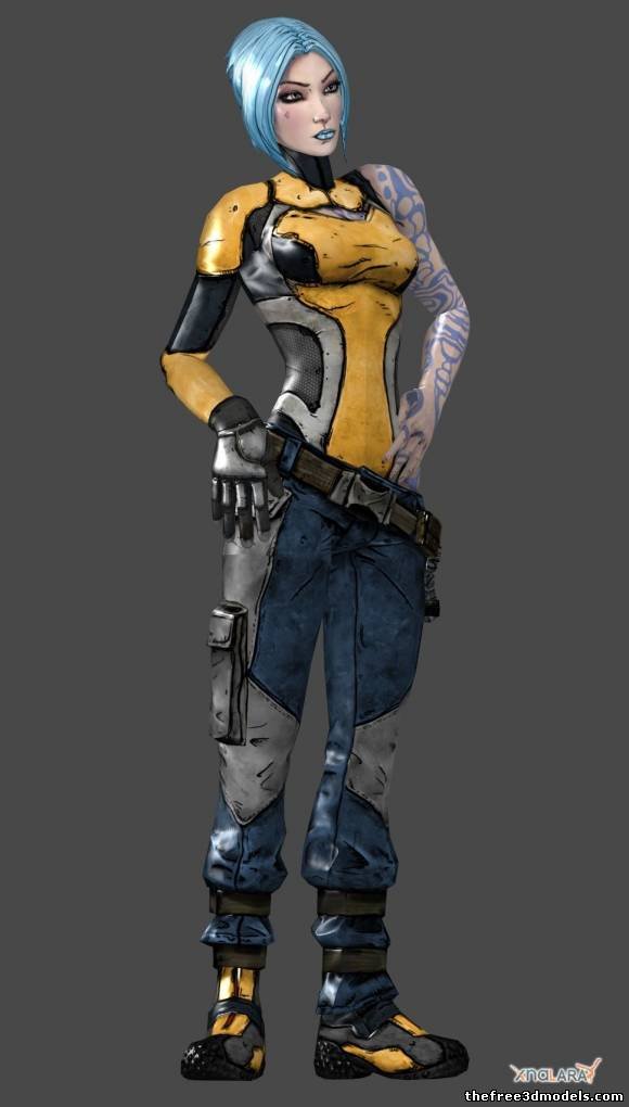 Futuristic Blue Haired Woman Free 3D Model - .obj .tga - Free3D