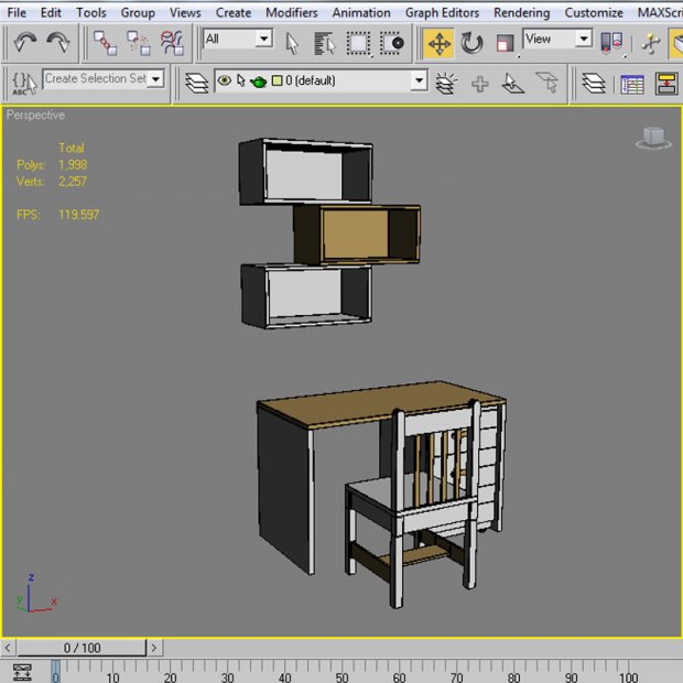 Kids Reading Table 01 Free 3D Model - .3ds .obj .max .fbx .mtl - Free3D