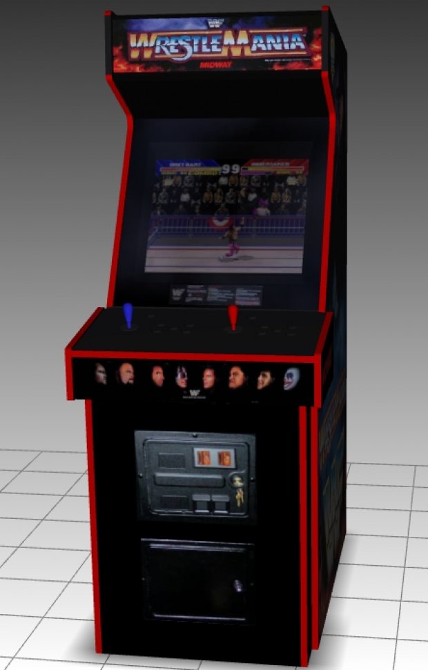 Wrestle Mania WWF Upright Arcade Machine Free 3D Model - .3ds - Free3D