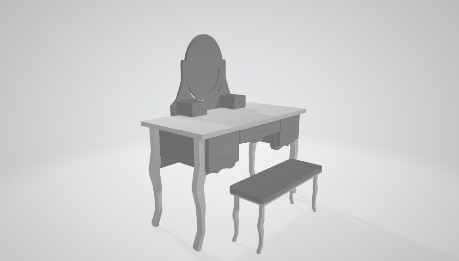 MakeUp Desk Free 3D Model - .fbx .obj .blend .3ds .mtl - Free3D