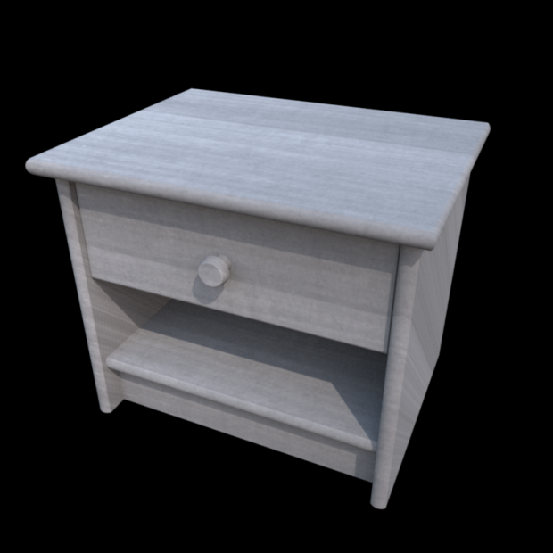 Bedside Table (4 skins) Free 3D Model - .obj .mtl .sldprt - Free3D