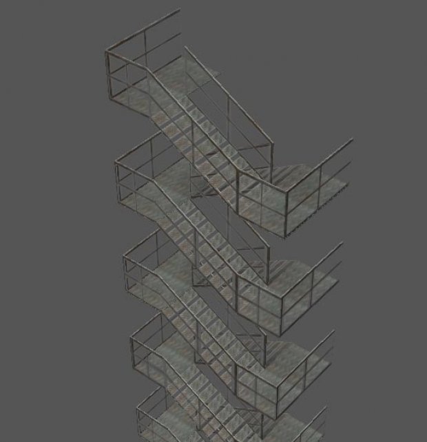 Аварийная лестница (низкая поли) Бесплатная 3D Модель - .3ds - Free3D
