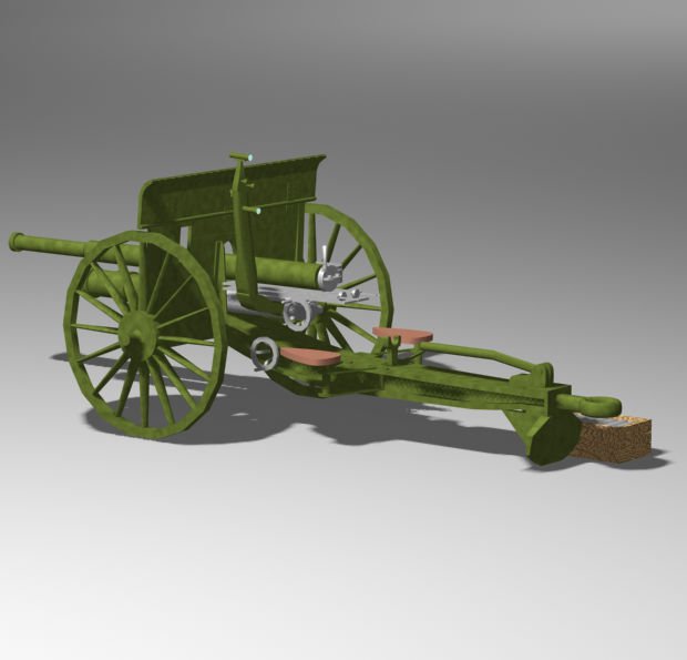 76 mm Russian divisional gun M1902 Free 3D Model - .3ds .obj .max .mtl ...