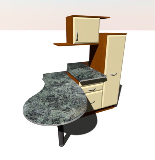 Kitchen Set Free 3D Model - .3ds .obj .mtl .dwg .dxf .stl .sldprt - Free3D