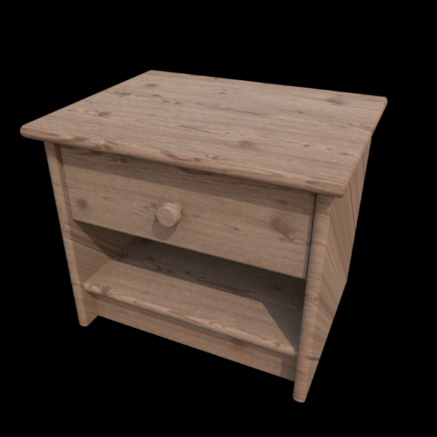 Bedside Table (4 skins) Free 3D Model - .obj .mtl .sldprt - Free3D