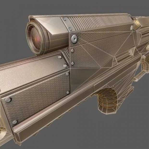 Futuristic Weapon Concept low-poly Free 3D Model - . .dae .blend .fbx ...