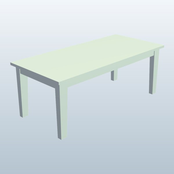 Straight Leg Coffee TableWhite V1 Free 3D Model - .obj .stl - Free3D