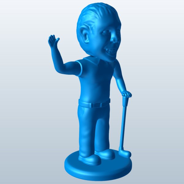 Bobblehead Golfer Man v1 Free 3D Model - .obj .stl - Free3D