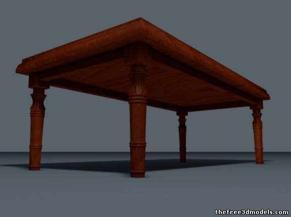 Wooden table Free 3D Model - .3ds .obj .c4d .sldprt - Free3D