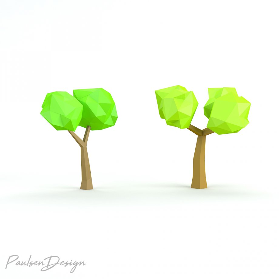 Cartoon low poly trees Free 3D Model - .fbx .c4d .blend .3ds . .max ...