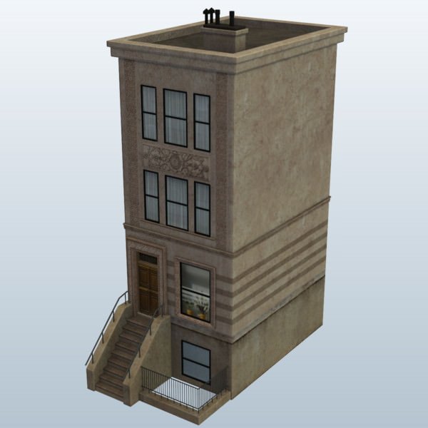 New York City Brownstone Building v1 Free 3D Model - .obj .stl - Free3D