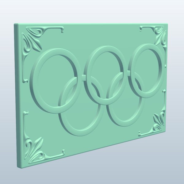 OlympicRings Plaque V2 Free 3D Model - .obj .stl - Free3D