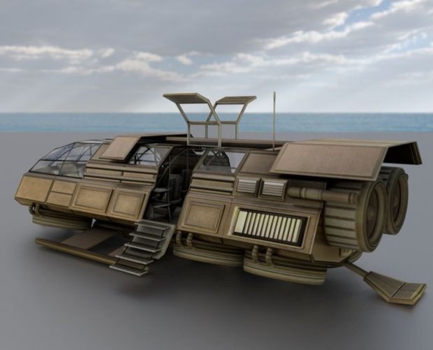 Futuristic Transport Shuttle (Rigged) Free 3D Model - .blend .fbx .3ds ...