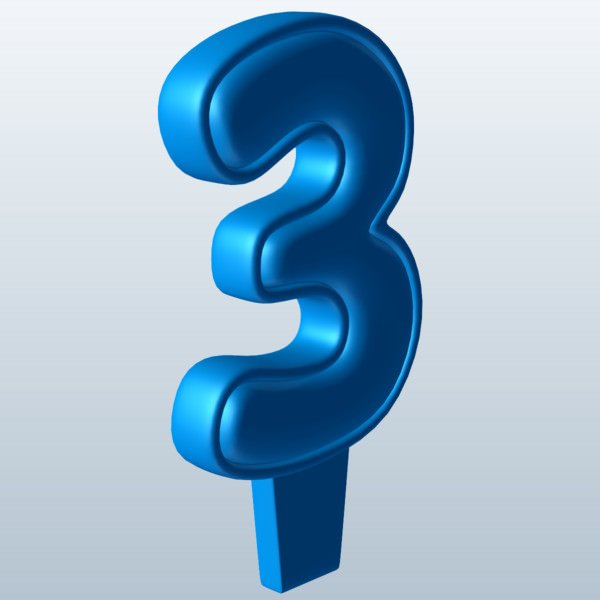 Number 3 v1 Free 3D Model - .obj .stl - Free3D