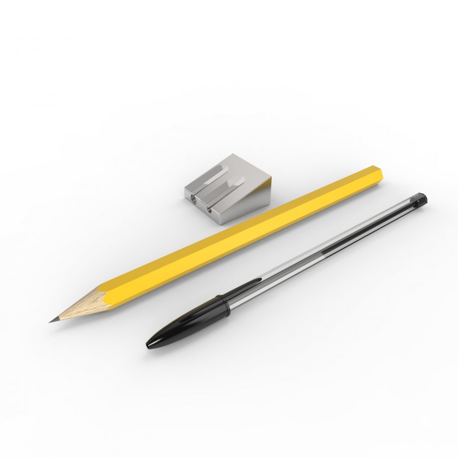 PENS AND SHARPENER Free 3D Model - .obj .3dm .stp .fbx - Free3D
