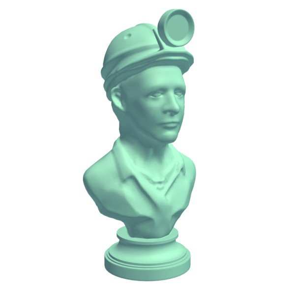Bust Coal Miner with Hard Hat v1 Free 3D Model - .obj .stl - Free3D