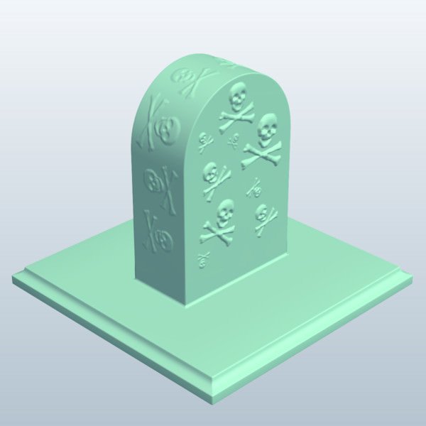 Rounded Rectangle with Patterns Skull and Bones v1 Free 3D Model - .obj ...