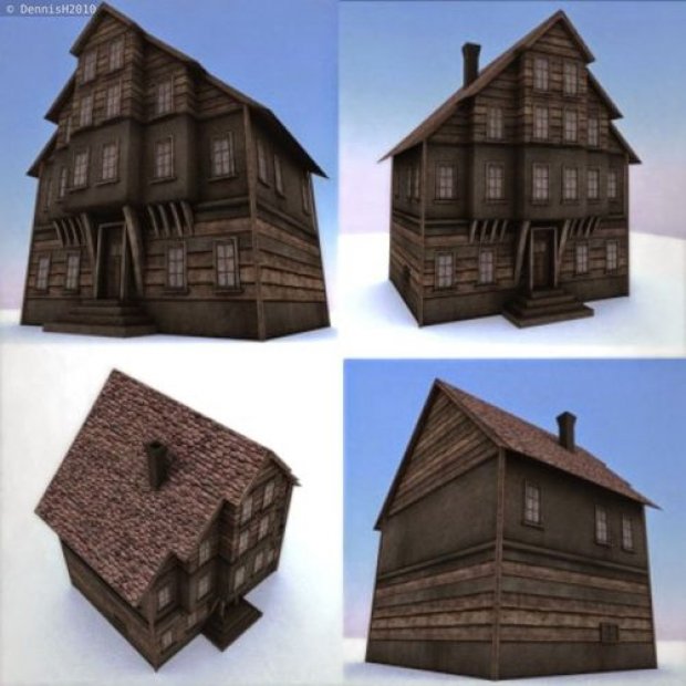 Big Old Building Free 3D Model - .3ds .obj .dae .blend .fbx .mtl .dxf ...