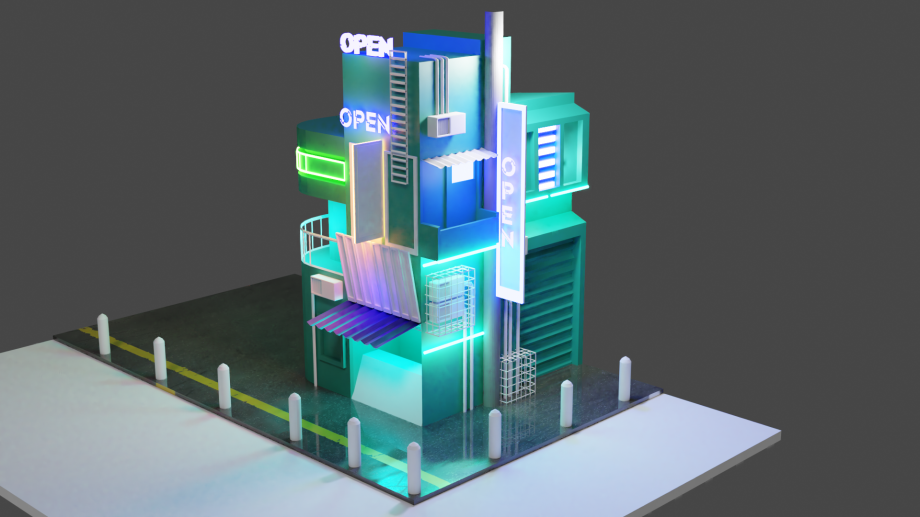 CYBER place Free 3D Model - .blend - Free3D