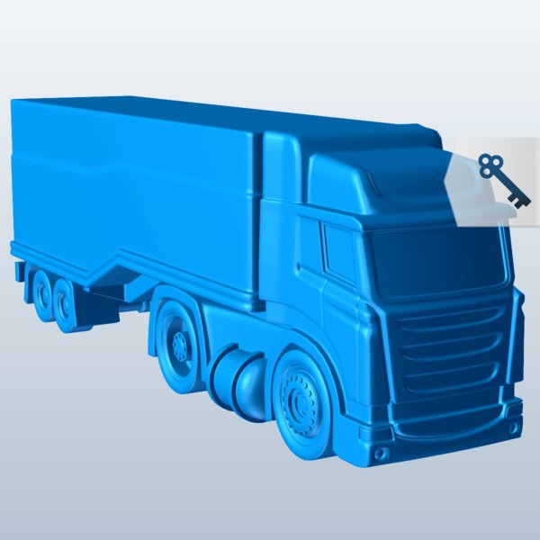 Semi Truck w rueda de remolque v1 Modelo 3D gratis - .obj .stl - Free3D