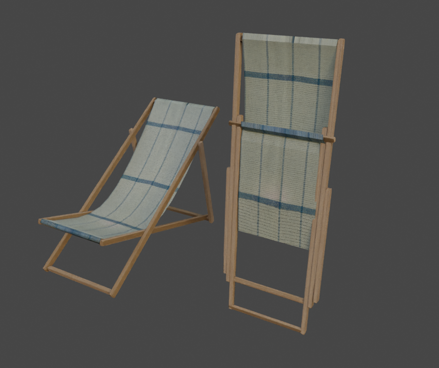 Beach Chairs low polly Free 3D Model - .blend - Free3D