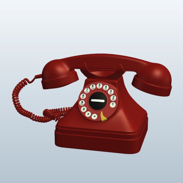 Rotary Phone on Base v1 Free 3D Model - .obj .stl - Free3D