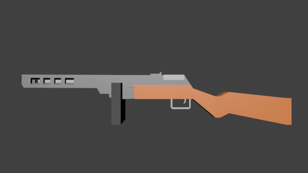 Blocky PPSH41 Free 3D Model - .3ds .obj .blend .fbx - Free3D