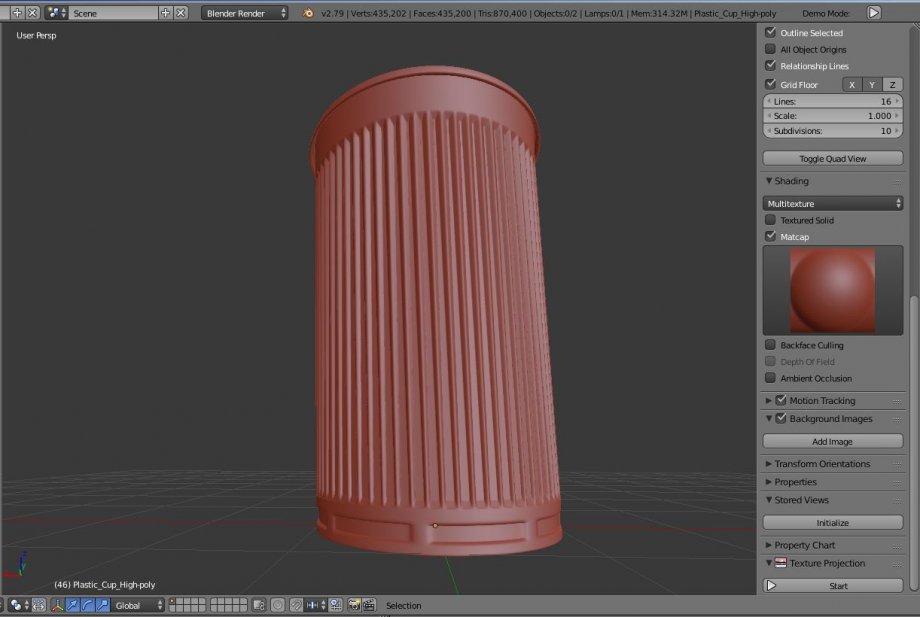 Plastic Cup (High-Poly Version) Free 3D Model - .blend .raw .ply .stl ...