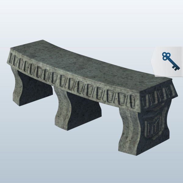 Curved stone bench V1 Free 3D Model - .obj .stl - Free3D