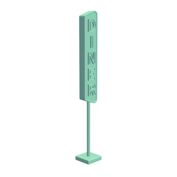 Modern Diner Sign v1 Free 3D Model - .obj .stl - Free3D