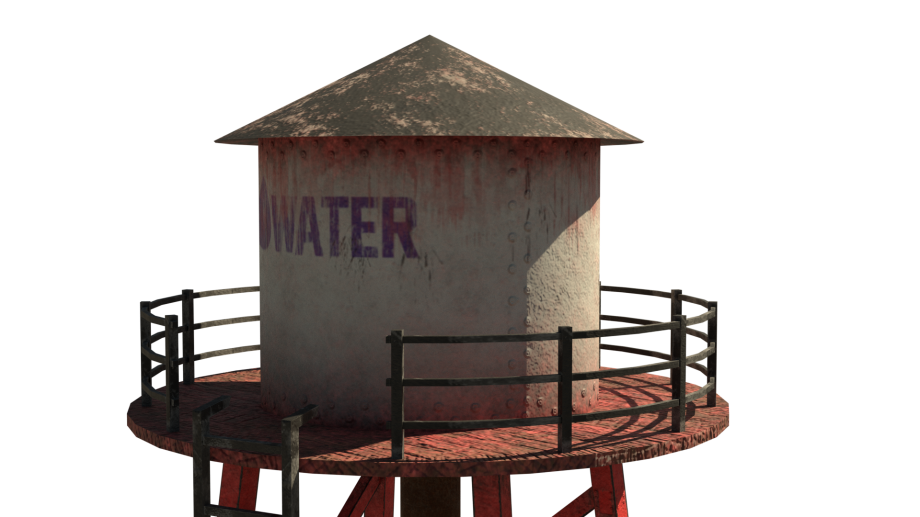 Low poly water tank for use in games (2k textures) Free 3D Model ...
